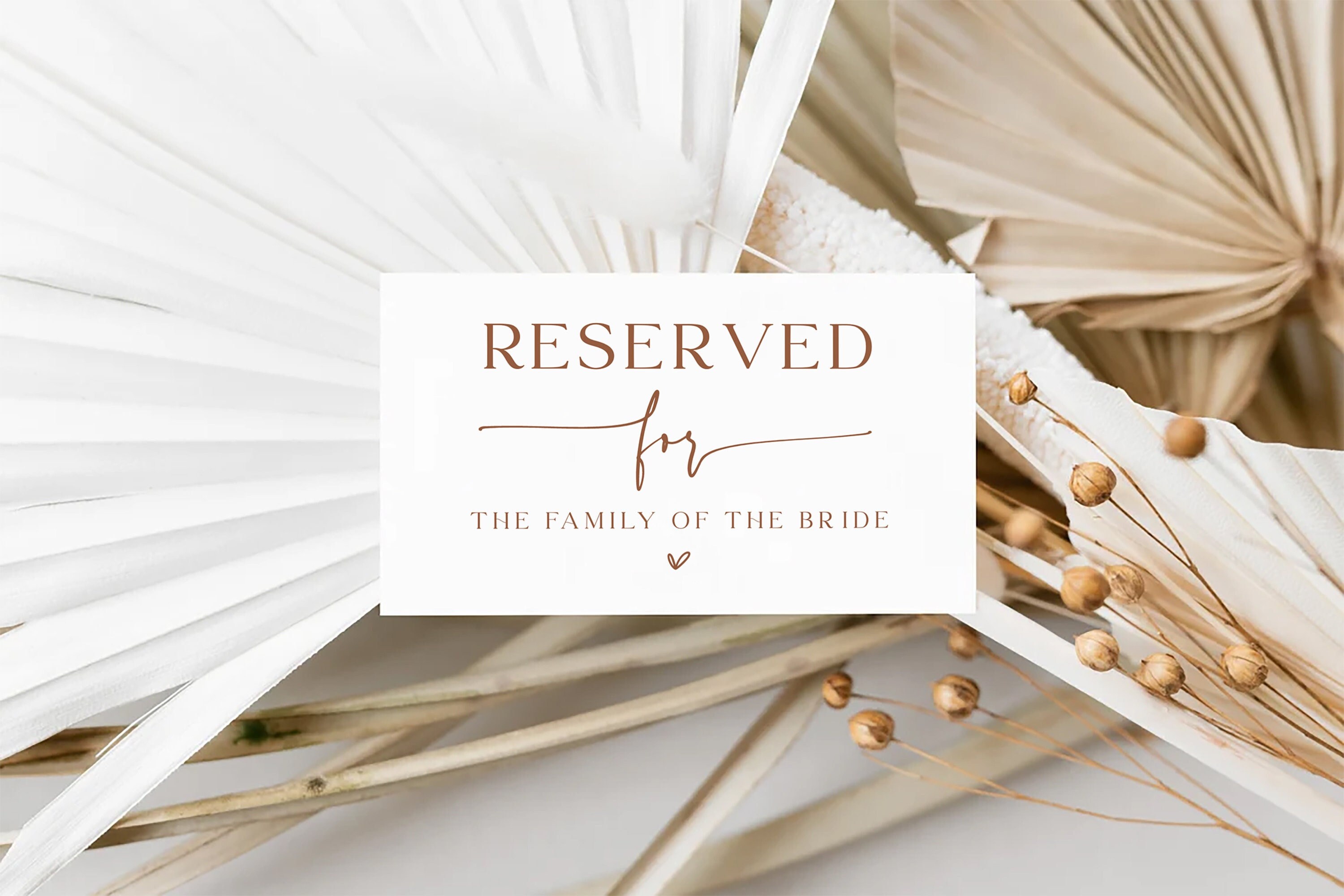 Reserved Sign Template, Editable Minimalist Wedding Reserved Sign ...