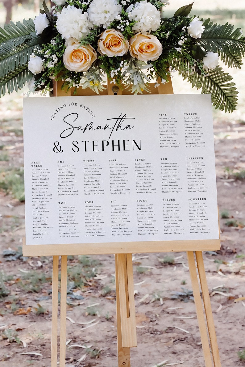 Seating Plan, Wedding Seating Card Template, Printable Seating Cards ...