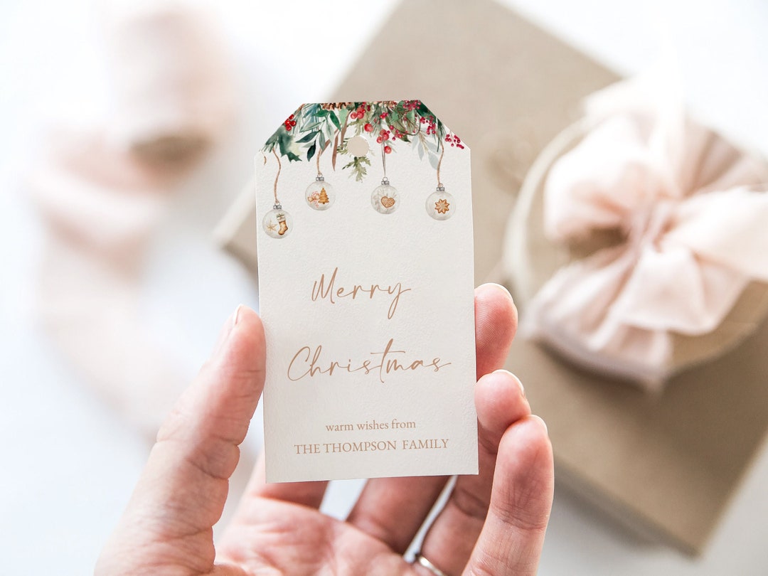 Merry Christmas Gift Tag Printable, Printable Christmas Gift Tag ...