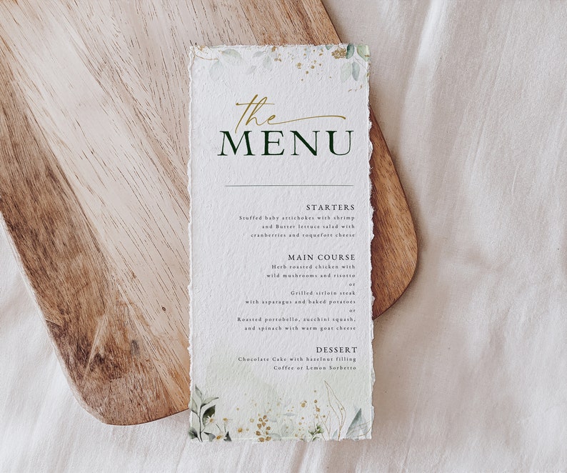 Minimalist Wedding Menu Template Modern Script Wedding Dinner - Etsy