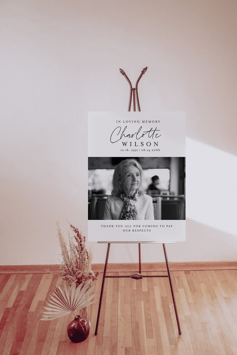 Editable Funeral Welcome Sign Minimalist Funeral Welcome - Etsy