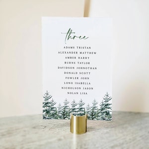 Christmas Seating Chart Cards, Holiday Seating Chart Wedding, Wedding ...