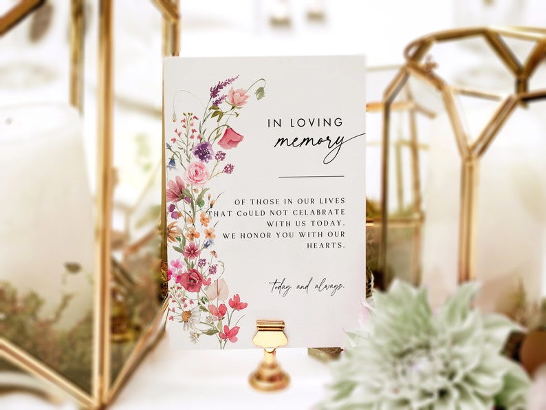 In Loving Memory Sign, Printable in Loving Memory Sign for Wedding ...