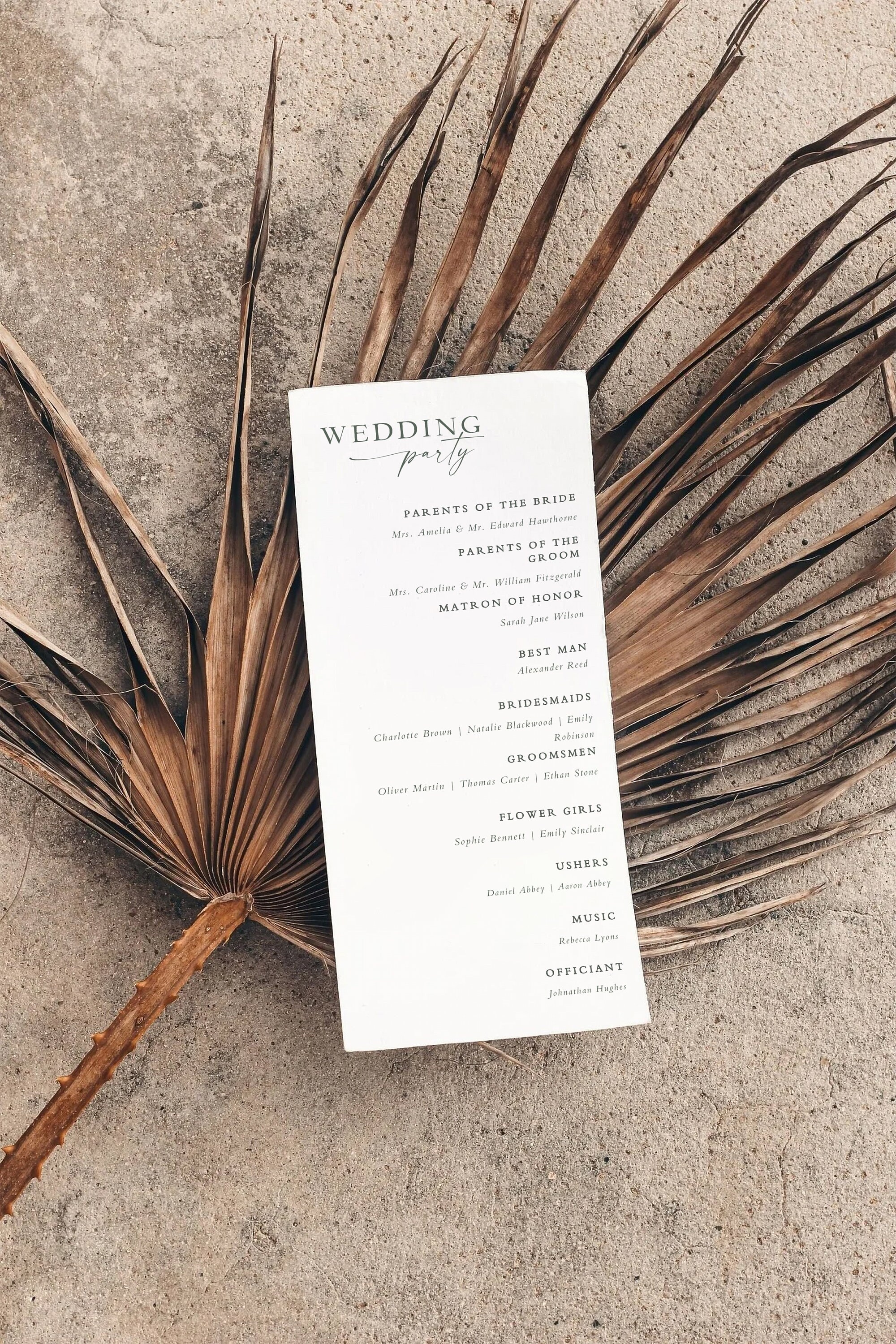 Sage Green Wedding Program Template, Modern & Classic, Elegant Tall ...