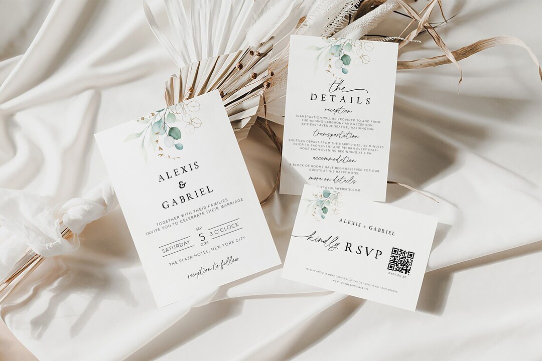 Plantilla de invitación de boda minimalista, plantilla de invitación moderna, plantilla de ...