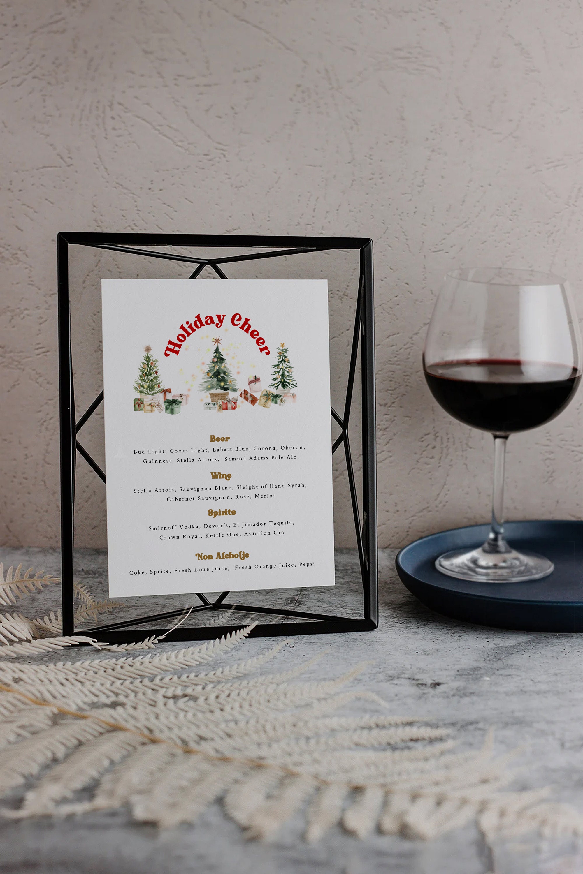 Christmas Bar Menu Holiday Bar Sign Christmas Drinks Sign - Etsy