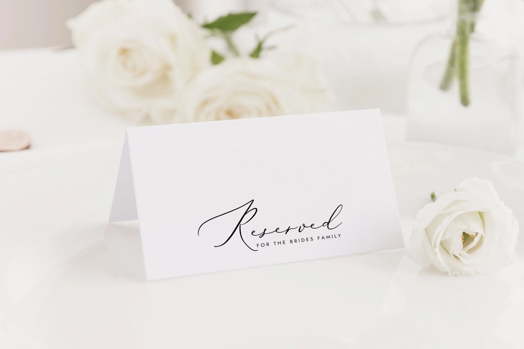 Reserved Sign Template, Editable Minimalist Wedding Reserved Sign ...