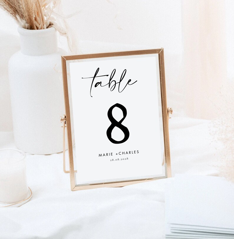 Table Numbers Printable, Table Numbers Template, Calligraphy Table ...