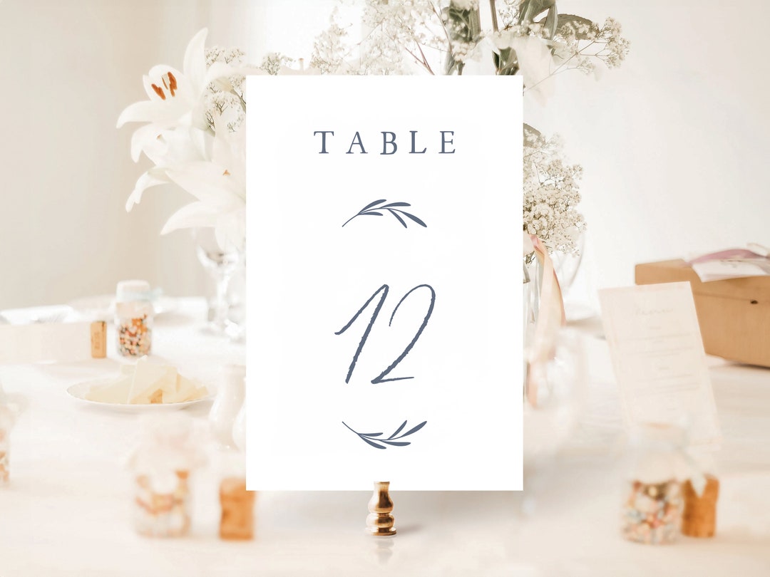 Table Numbers Printable, Table Numbers Template, Calligraphy Table ...