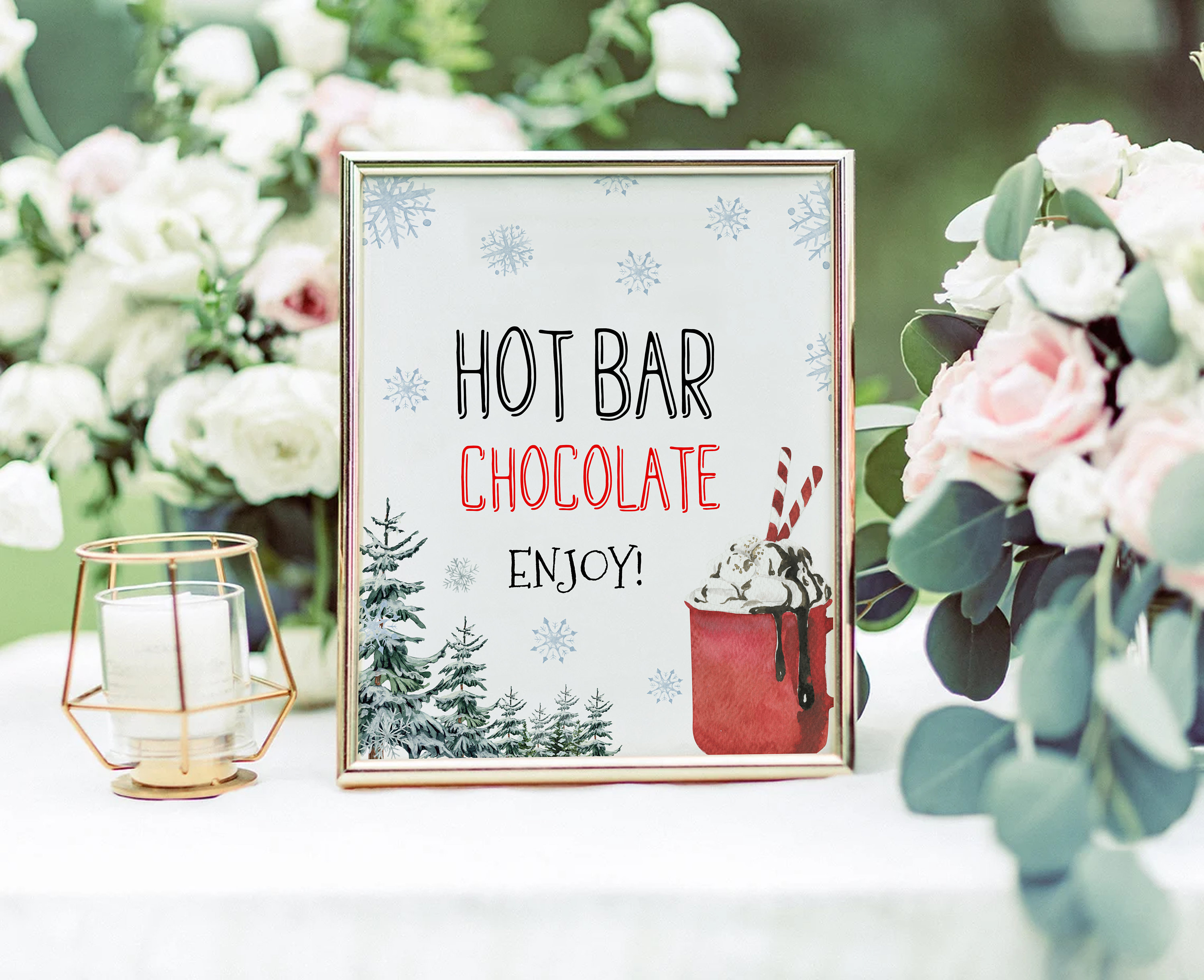 Hot Cocoa Bar Sign Printable Hot Chocolate Bar Sign Holiday - Etsy
