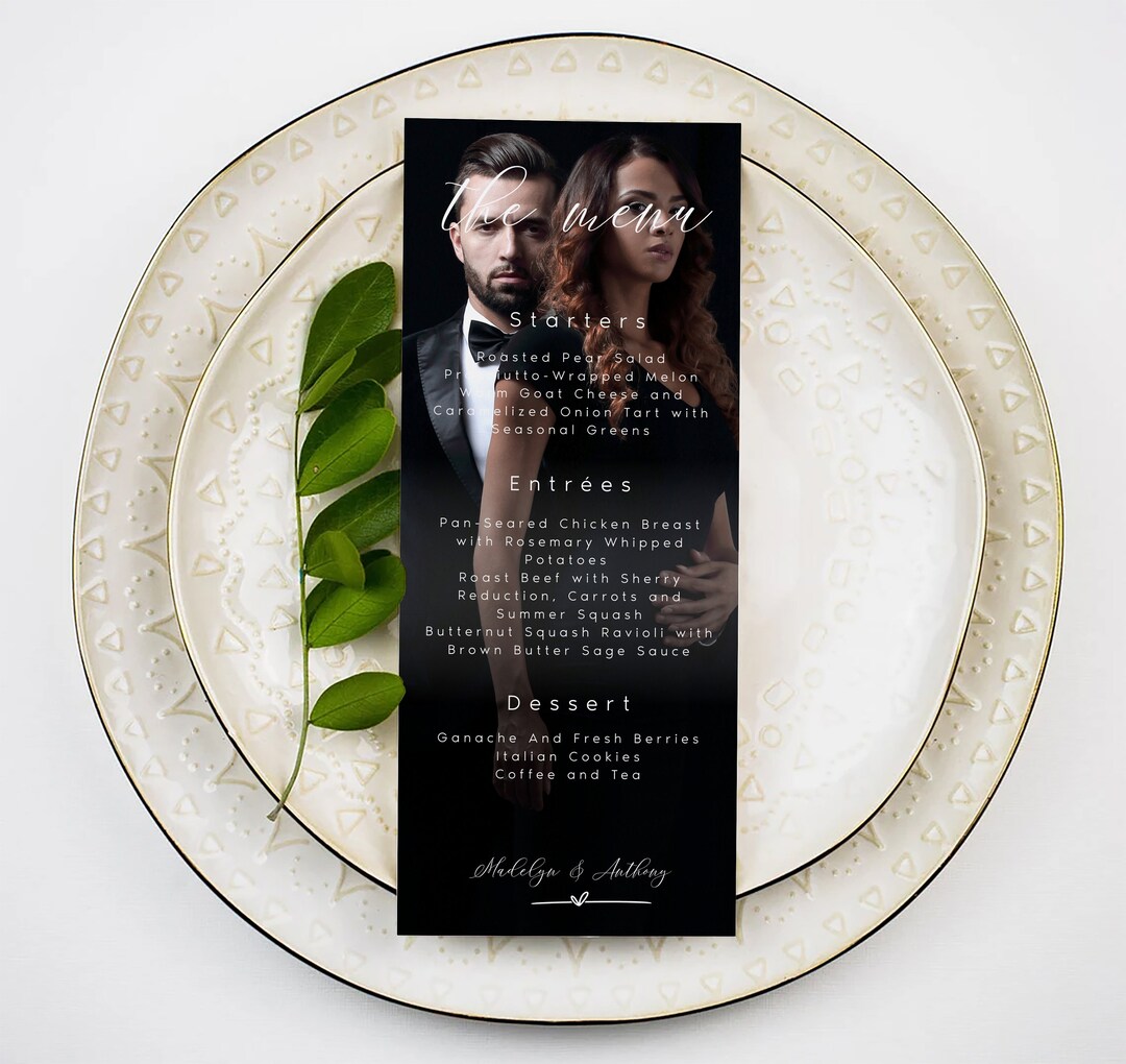 Full Picture Menu, Wedding Menu Template, Modern Wedding Menu, Simple ...