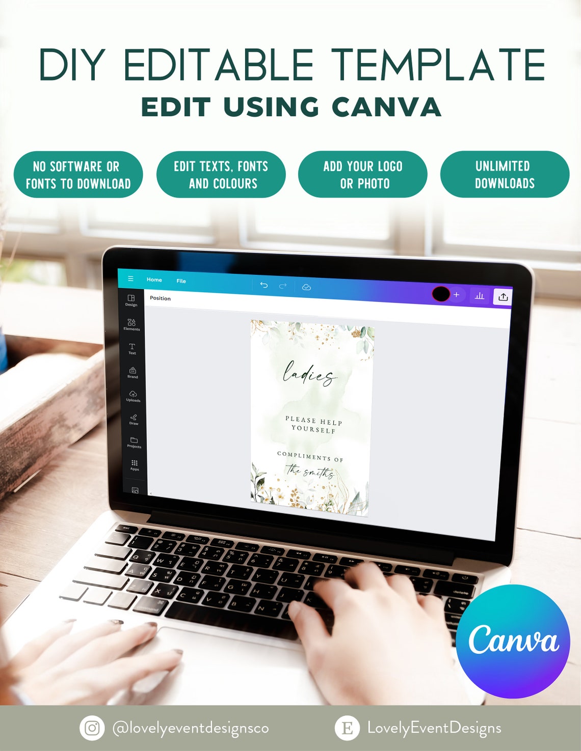 Wedding Bathroom Sign Template, Modern Gentlemen Room Sign Template ...