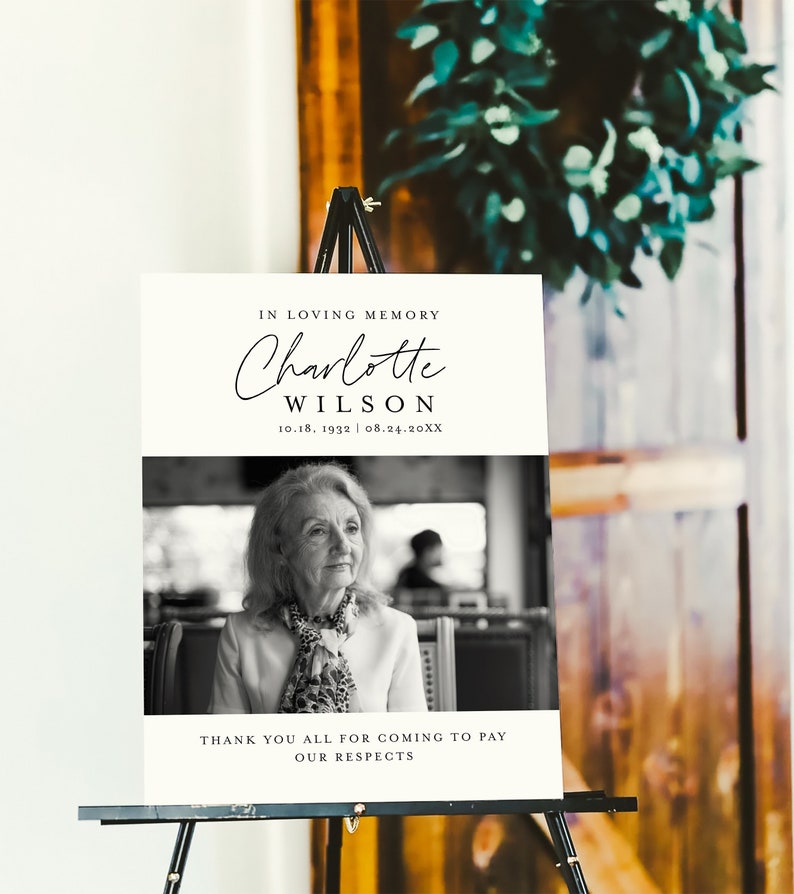 Editable Funeral Welcome Sign Minimalist Funeral Welcome - Etsy