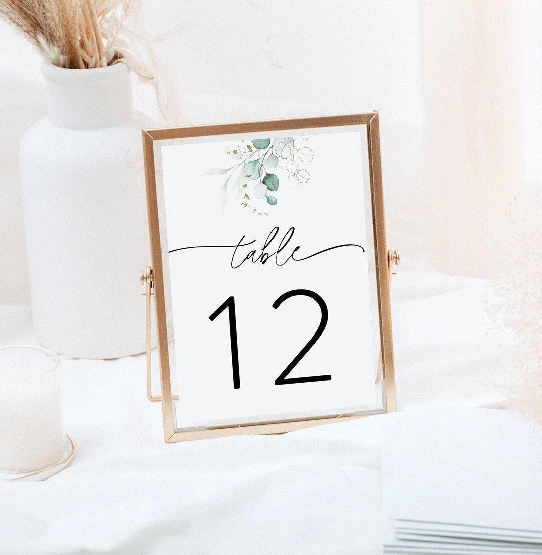 Table Numbers Printable, Table Numbers Template, Calligraphy Table ...