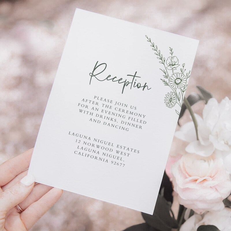 Reception Card - Etsy