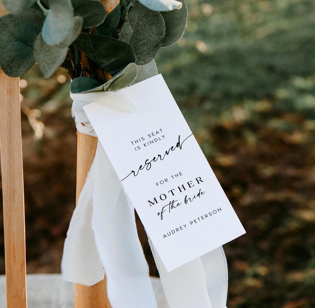 Editable Seating Tag Template, Reserved Seating Tag, Printable Chair ...