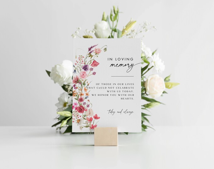 Minimalist in Loving Memory Sign Template Printable in Loving Memory ...