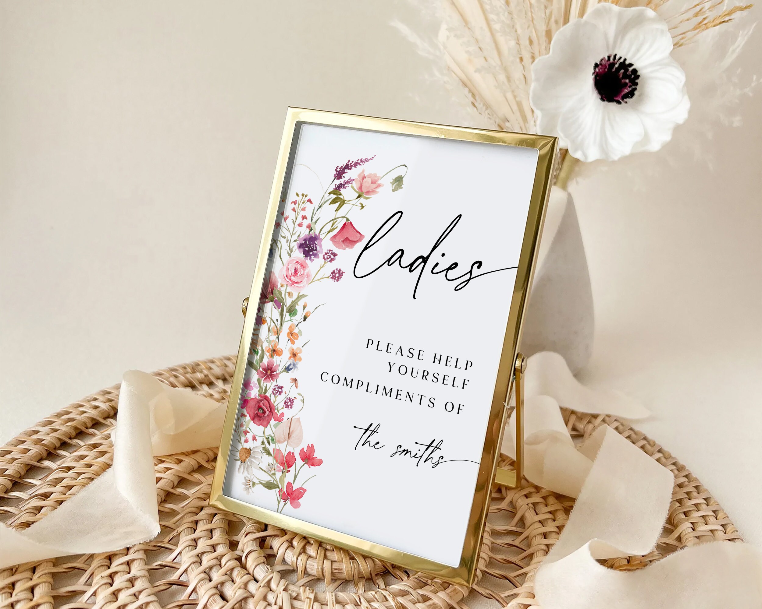 Wedding Bathroom Sign Template, Modern Gentlemen Room Sign Template ...