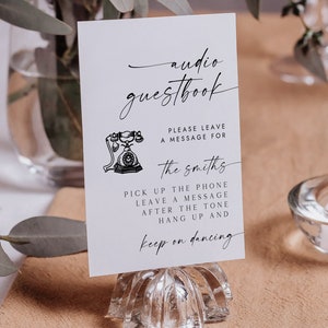 Telephone Guest Book Sign Template, Wedding Audio Guestbook, Leave Me A ...