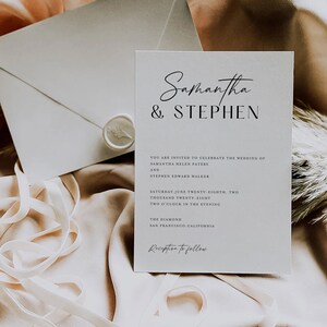 Wedding Invitation Template Set, Wedding Invitation With, Minimal ...