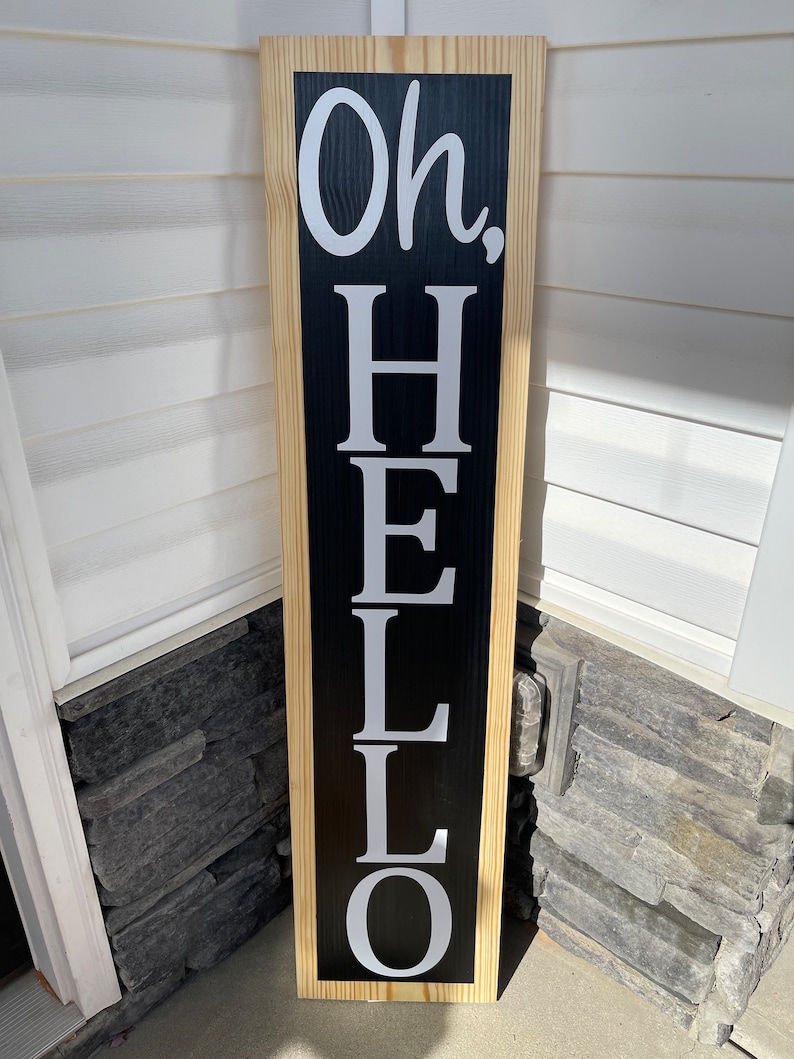 Oh, Hello Welcome Sign for Front Door - Etsy