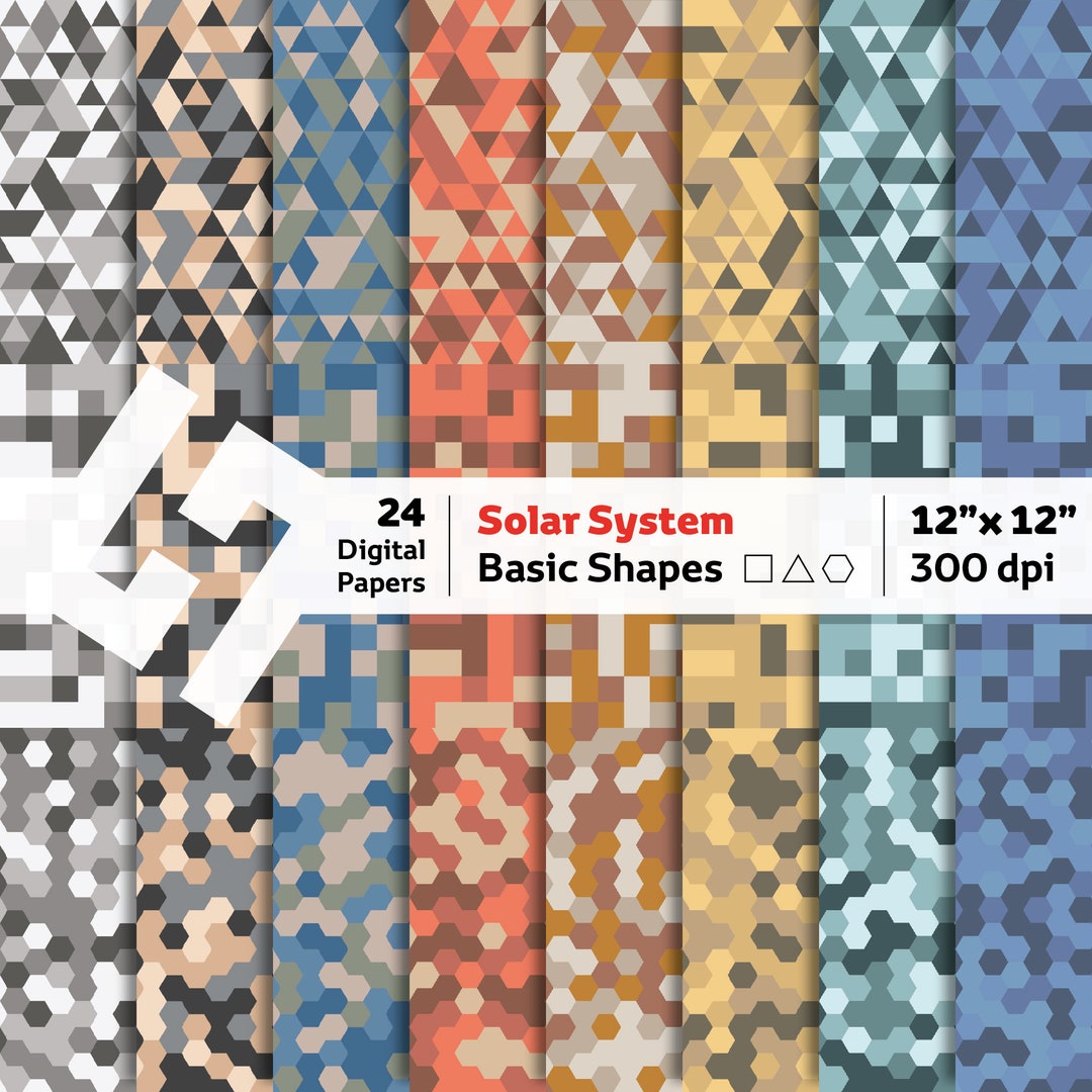 Solar System Digital Paper Bundle for Crafts, Scrapbooking, and More ...