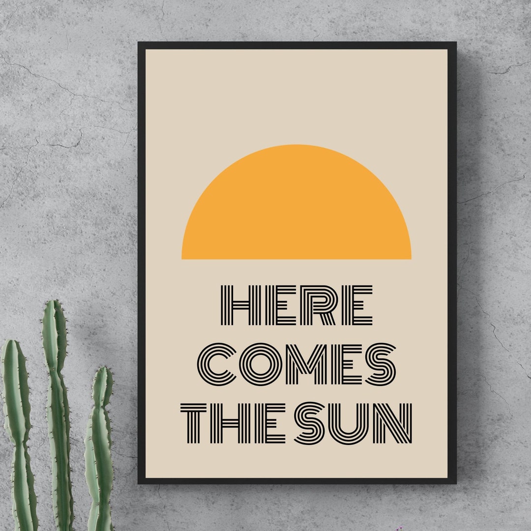 Poster: Poster Sun Minimalist Poster Yellow Poster Bedroom Living Room ...