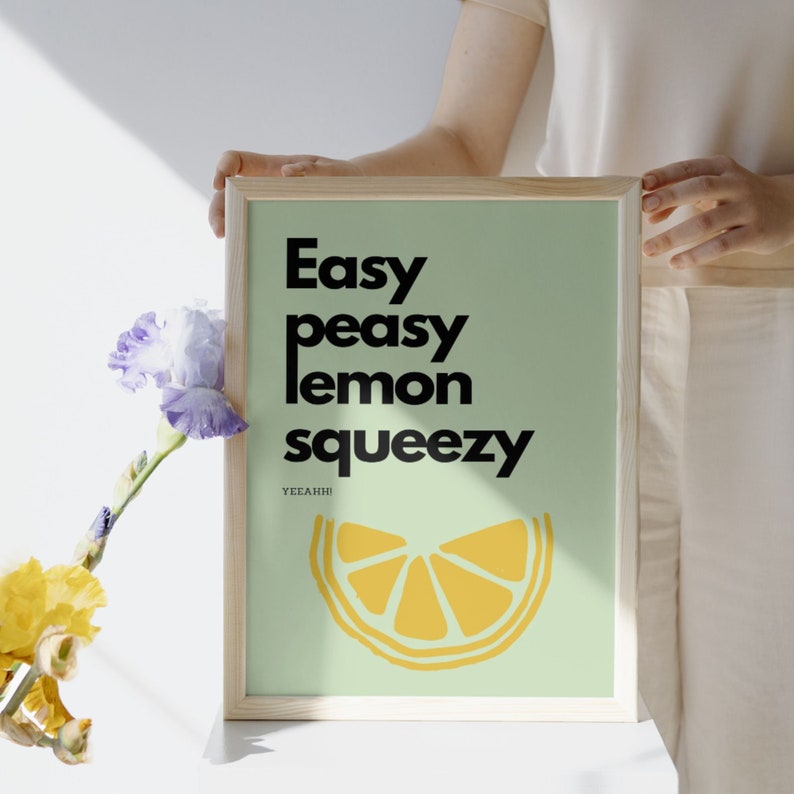 Art Print: Easy Peasy Lemon Squeezy | Saying Humor | Poster Green ...
