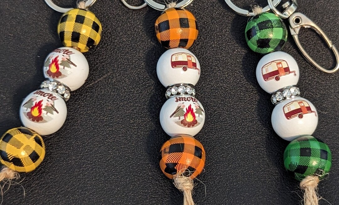 Campfire & RV Charm Keychain. Outdoor Smores. Camp Trailer. Camping ...