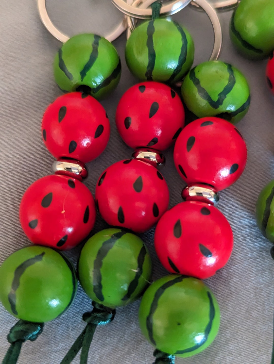 Summer Watermelon Fruit Purse Charm Keychain. Green Striped, Watermelon ...