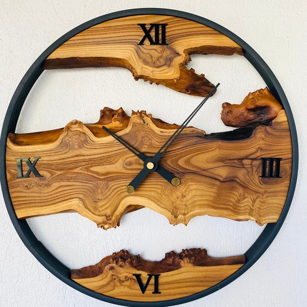 Large Wood Clock - Etsy