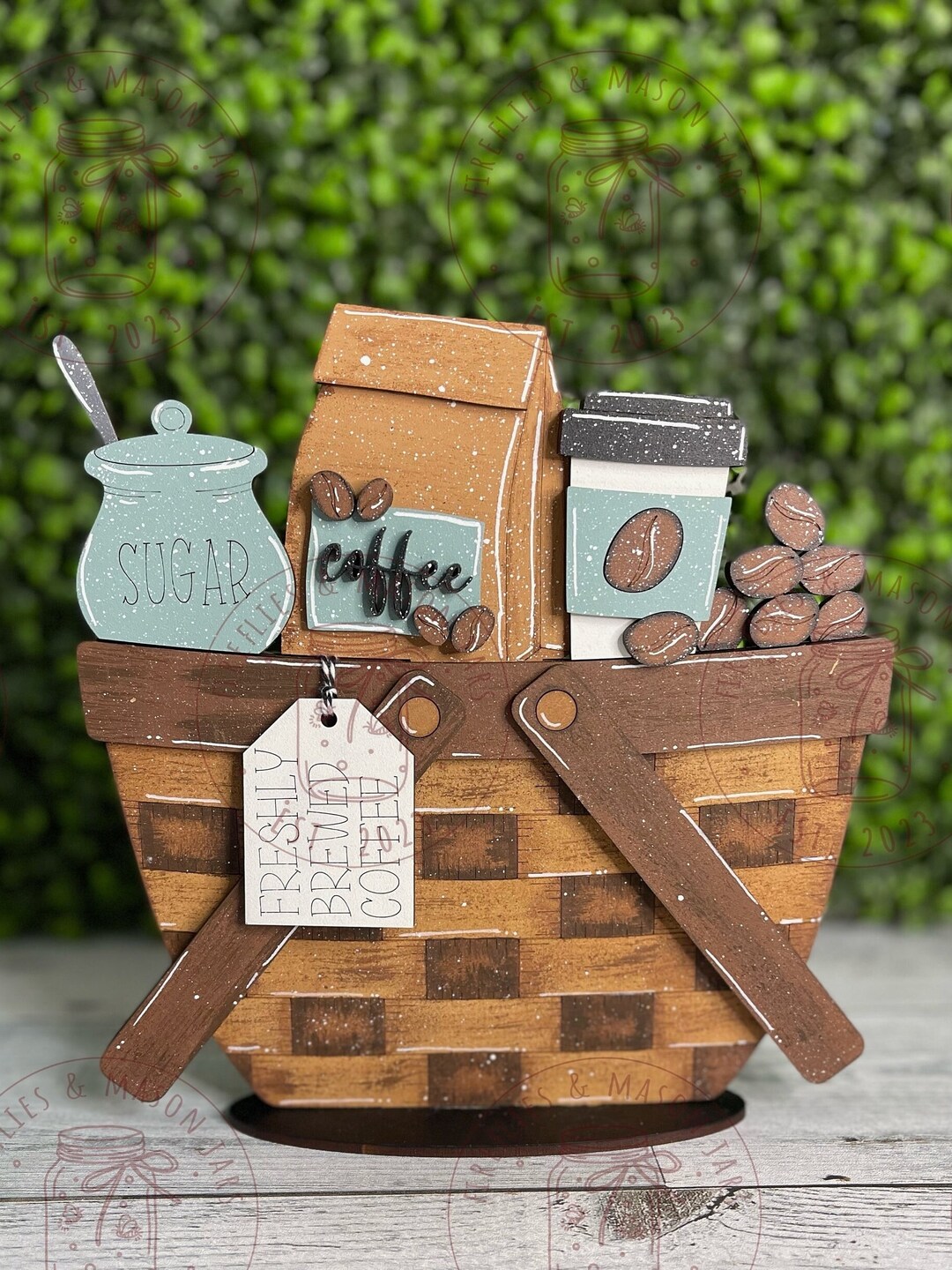 Coffee | Add-on for Large Flower Baskets and More. Interchangeable Home ...