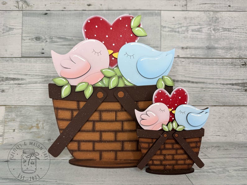 Valentine's Day Love Birds | Add-on for Large Flower Baskets and More ...