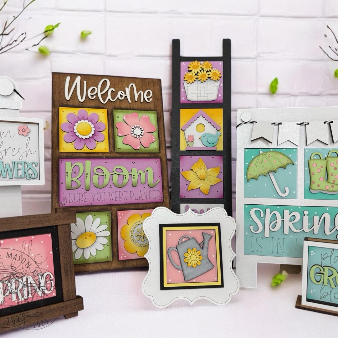 Spring MINI Leaning Ladder Tiles | Home Decor, Tiered Tray Decor ...
