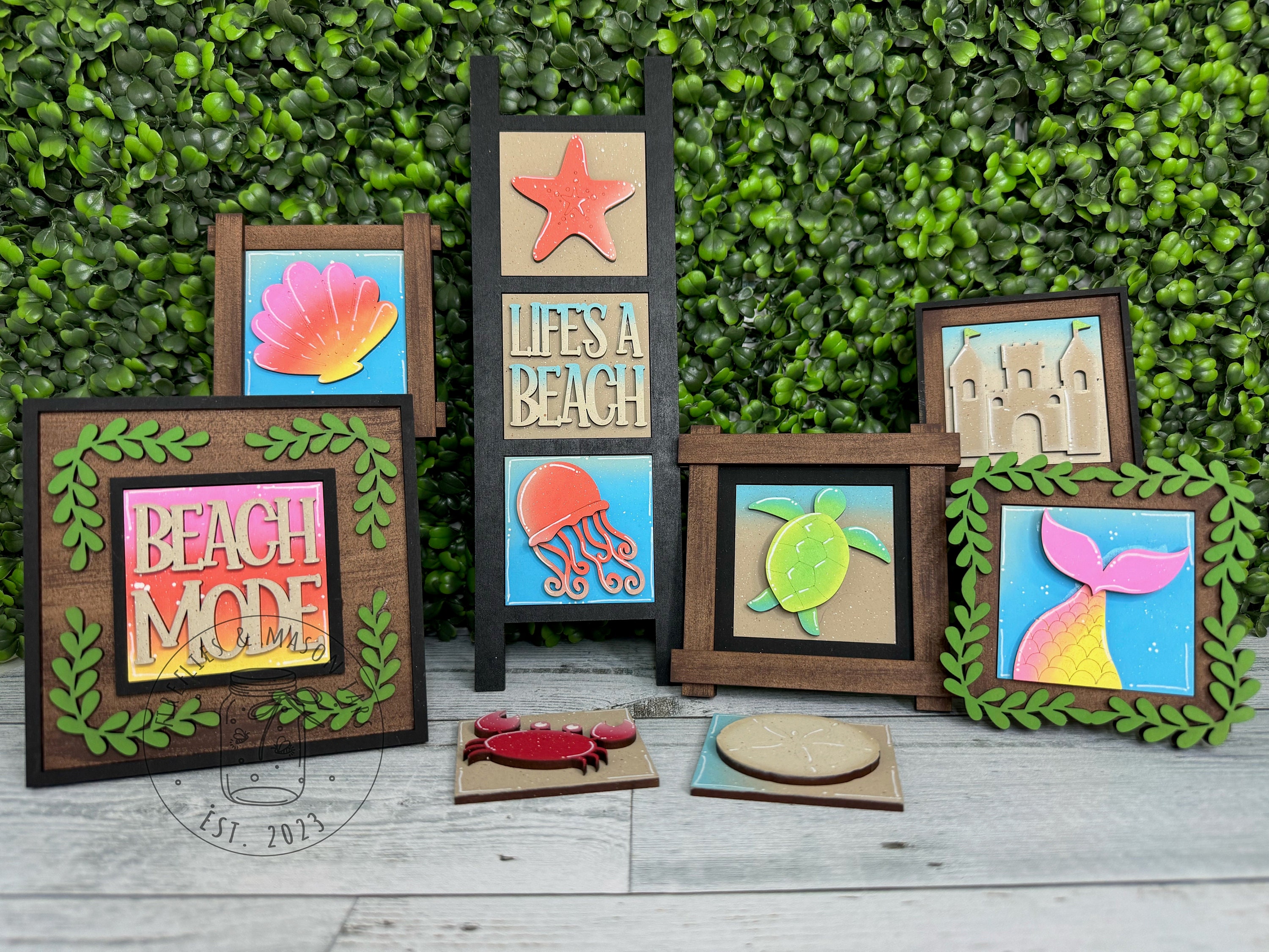 Beach MINI Leaning Ladder Tiles | Home Decor, Tiered Tray Decor, Custom ...