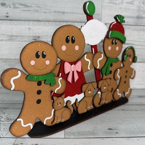 Gingerbread Standing Family, Custom Winter Tabletop Decor, Christmas ...
