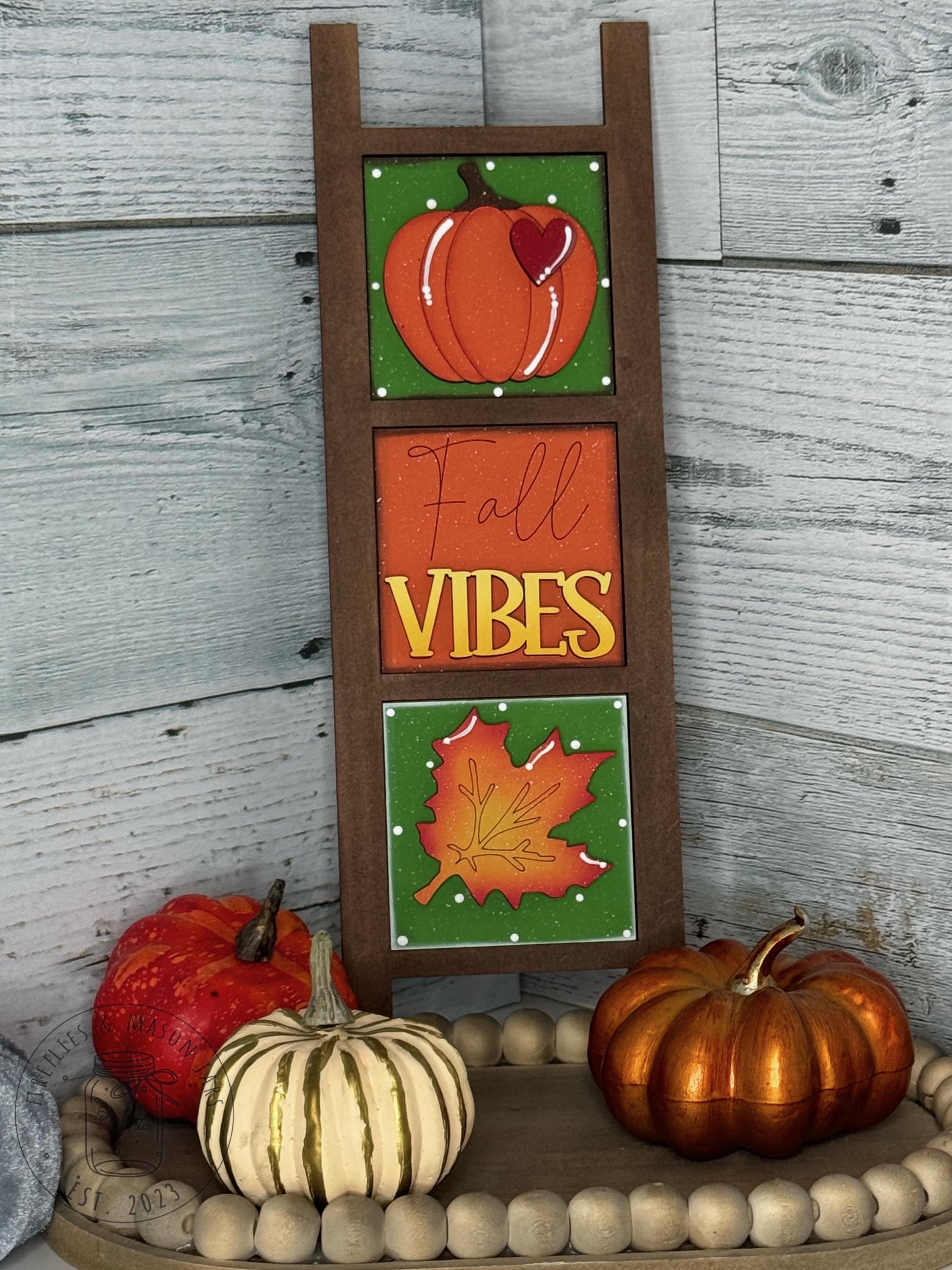 Fall MINI Leaning Ladder Tiles | Home Decor, Tiered Tray Decor, Custom ...