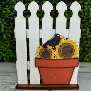 TINY SUNFLOWER CROW Insert, Interchangeable Flower Basket, Flowerpot ...