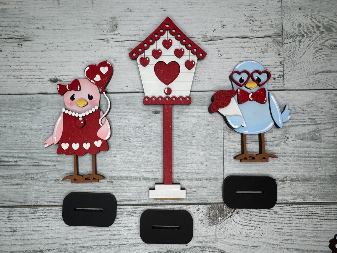 Love Birds Valentines Day Shelf Sitters, Valentine’s Day Decor, Sold ...