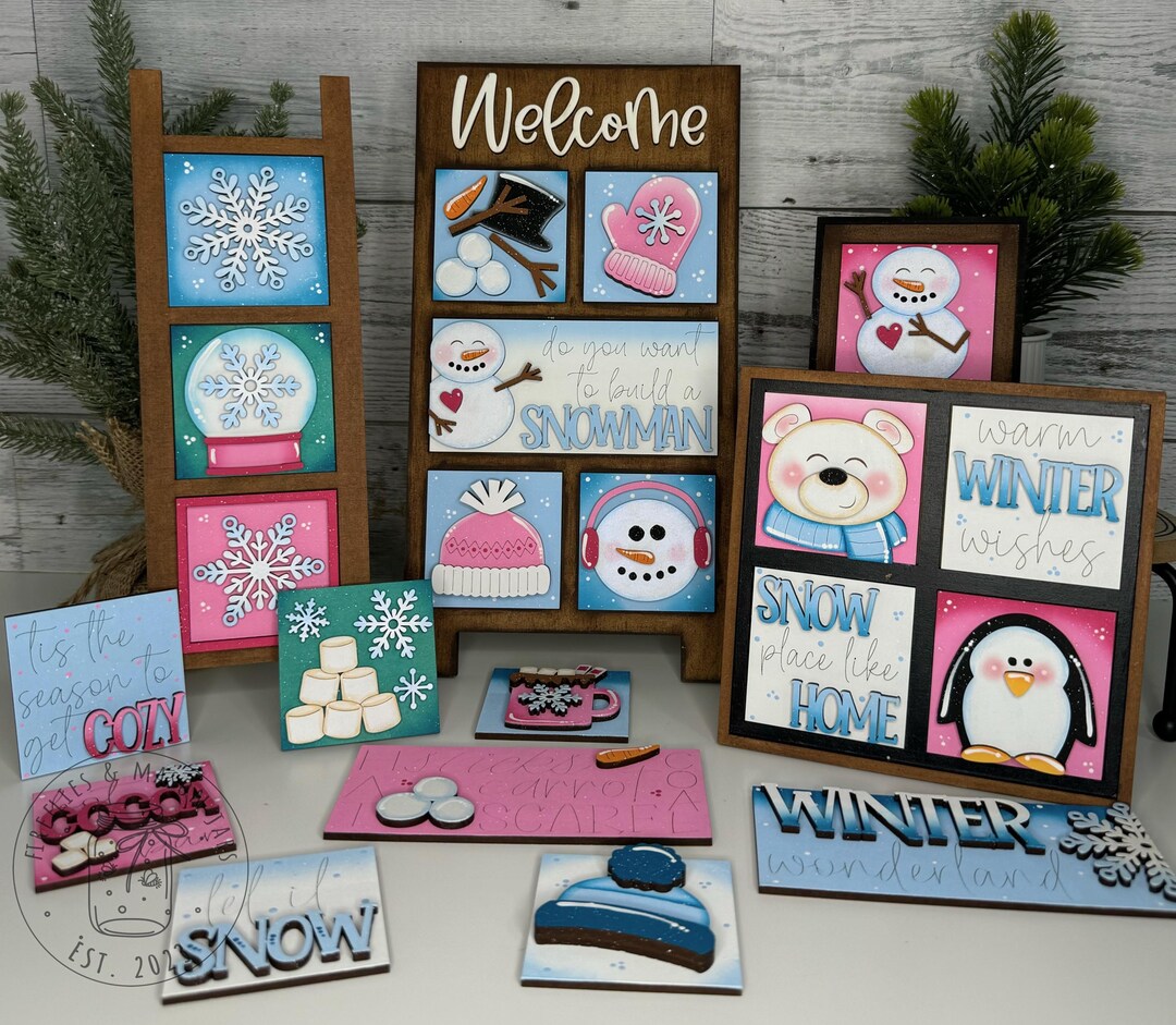 Winter MINI Leaning Ladder Tiles | Home Decor, Tiered Tray Decor ...