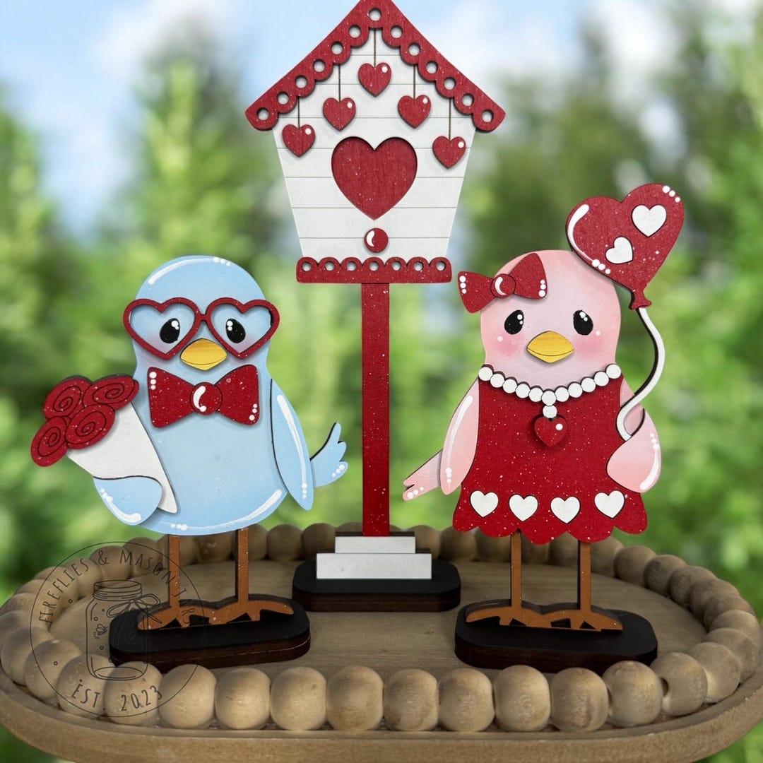Love Birds Valentines Day Shelf Sitters, Valentine’s Day Decor, Sold ...