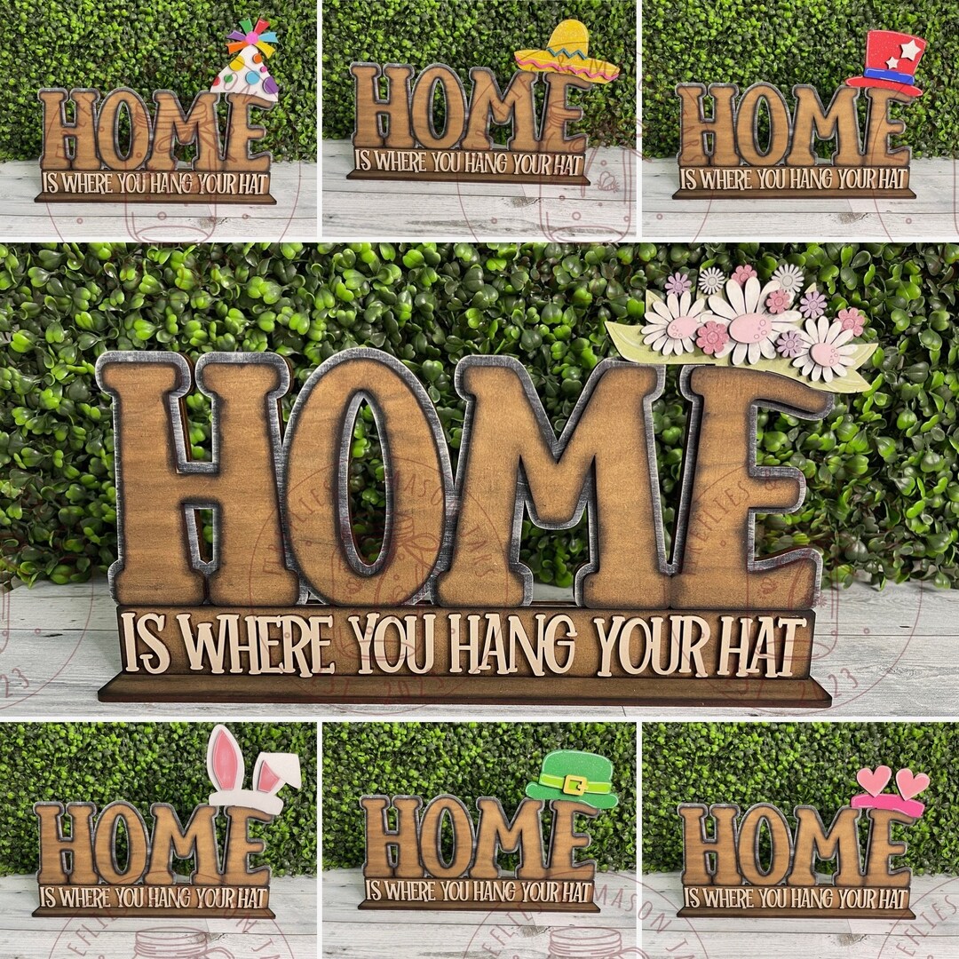 Home is Where You Hang Your Hat, Interchangeable Hats, Home Decor ...