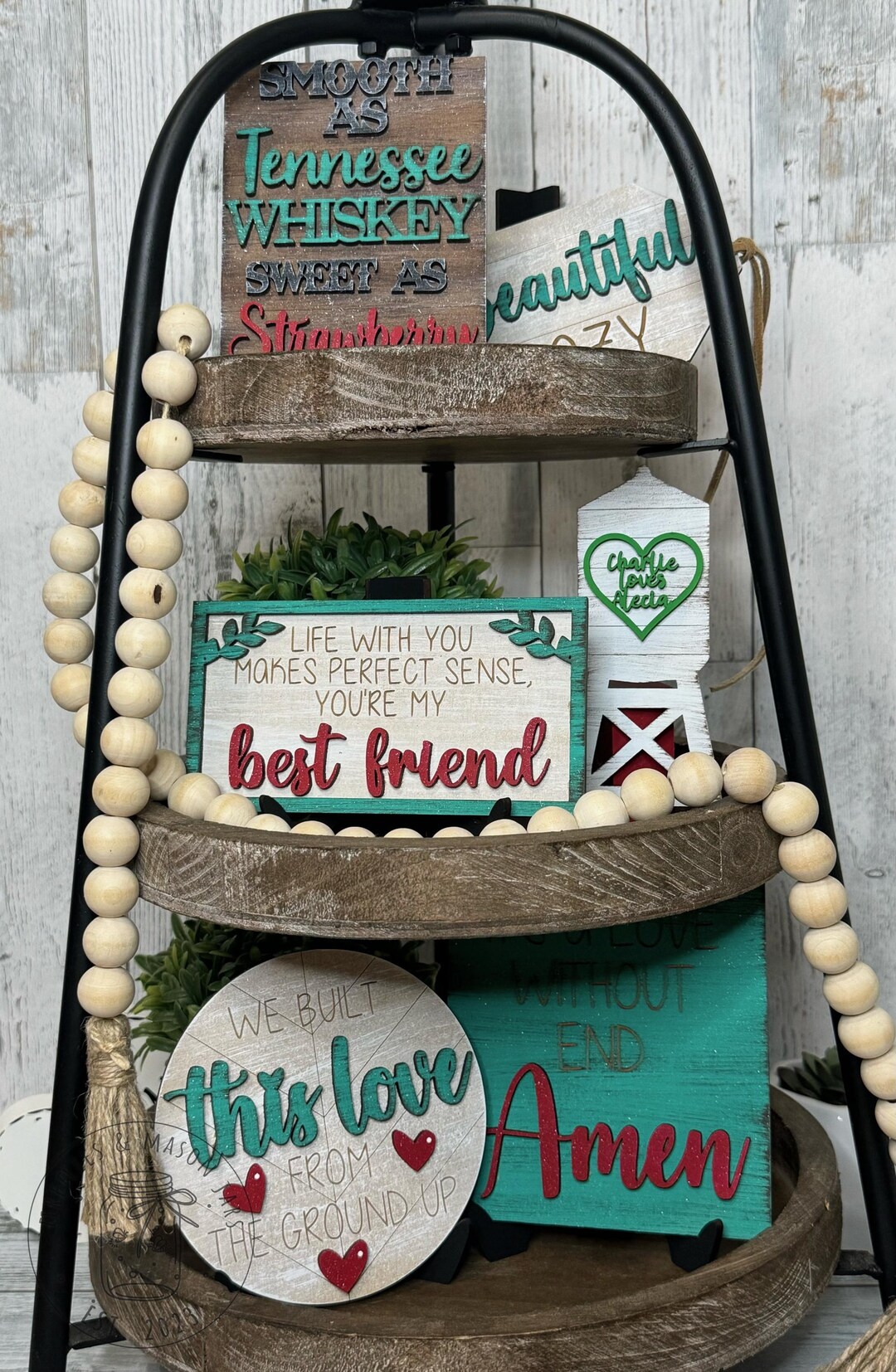 Country Love Songs Home Decor Set, Country Hits Tiered Tray Set ...