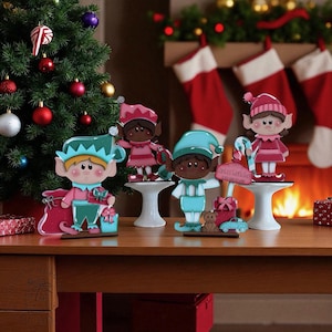 Christmas Elves Standing Shelf Sitters, Winter Decorations, Home Decor ...