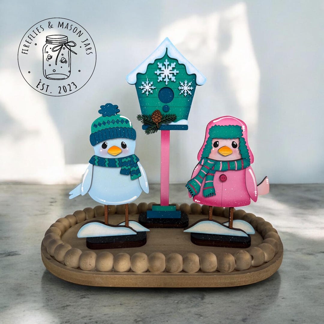 Love Birds Winter Shelf Sitters, Winter Decor, Sold Individually or as ...