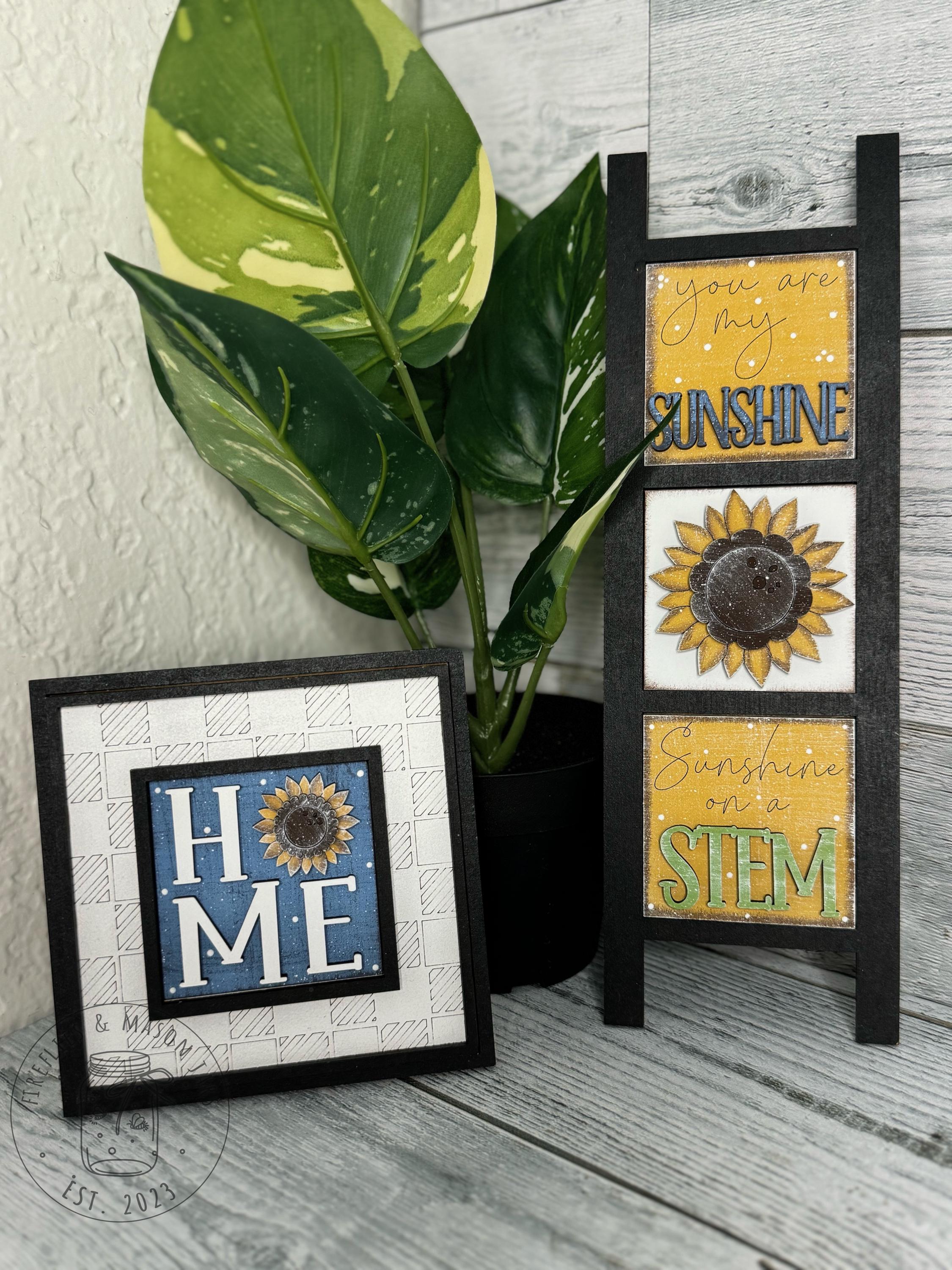 Sunflower MINI Leaning Ladder Tiles | Home Decor, Tiered Tray Decor ...