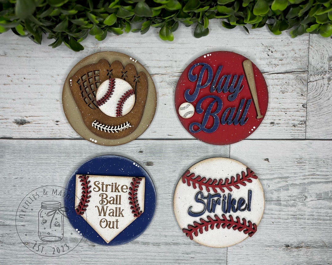 Seasonal 3” Rounds Baseball: Interchangeable Rounds for Gnome, Shiplap ...