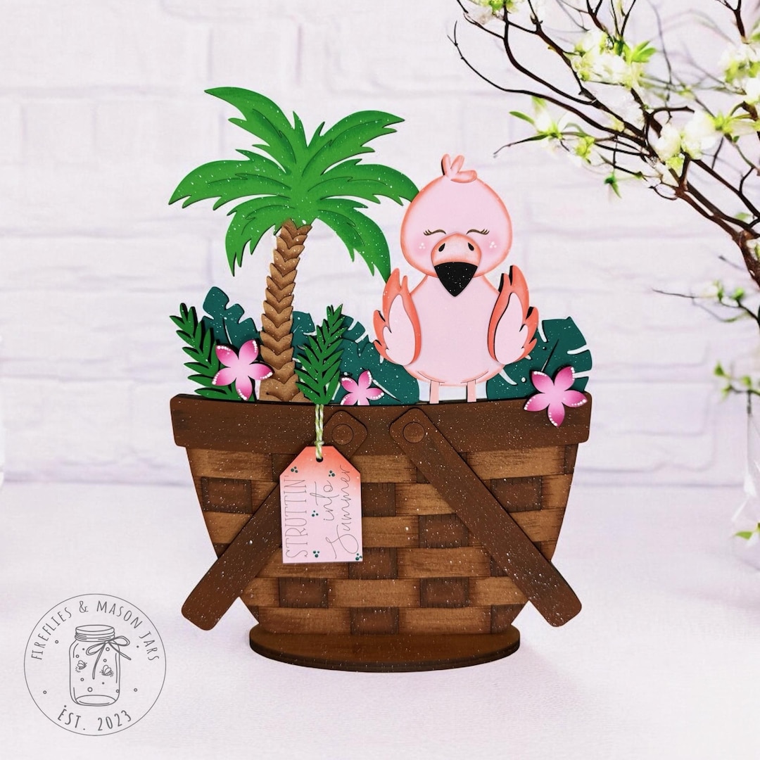 Flamingo | Add-on for Large Flower Baskets and More. Interchangeable ...