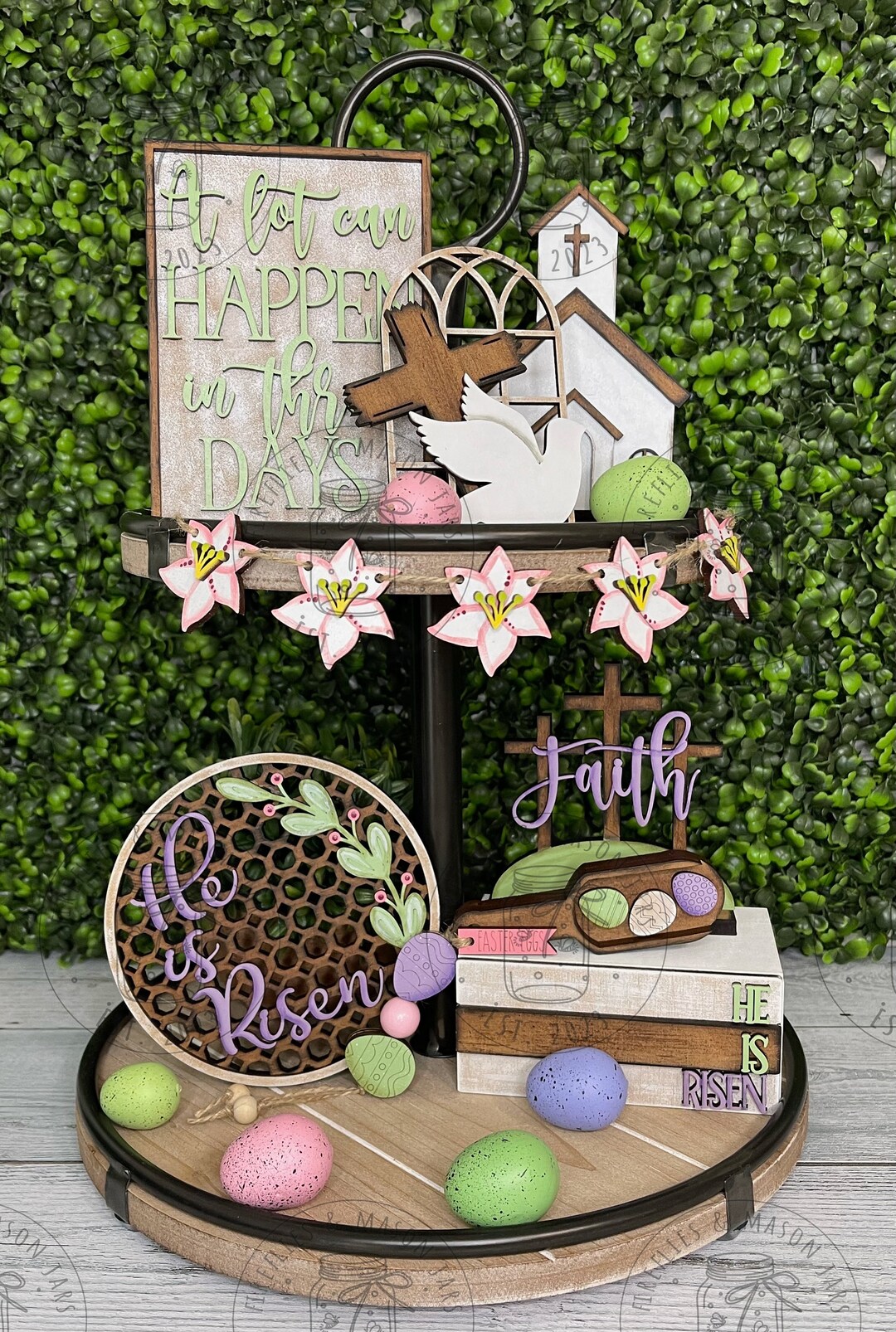 Religious Easter Tiered Tray Set - Etsy