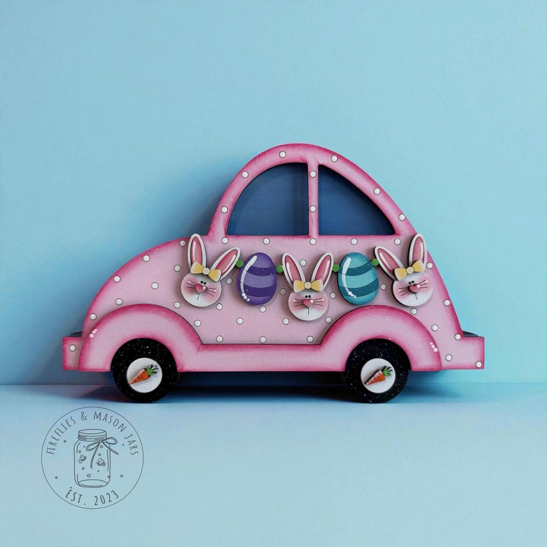 Interchangeable EASTER Standing Car, Hand Painted, Home Decor, Tiered ...